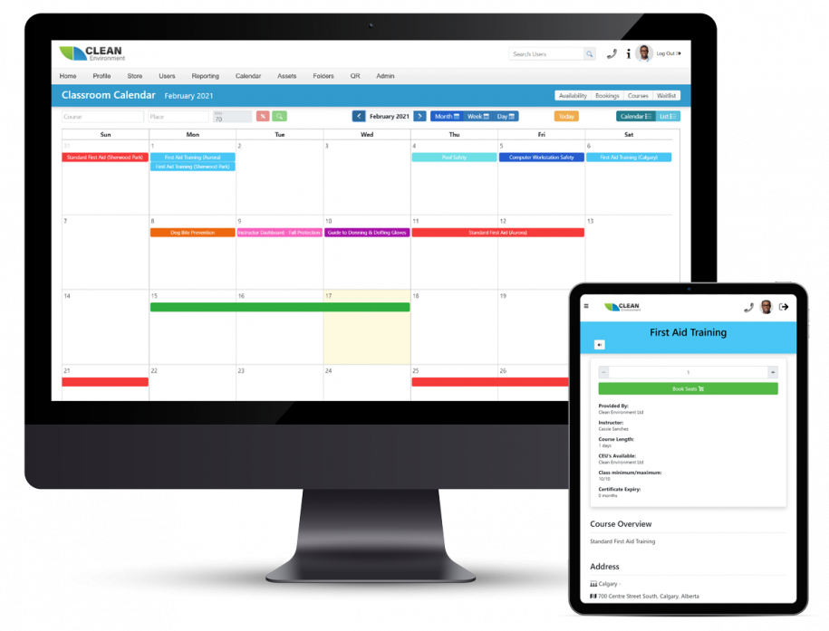 Online Classroom Calendar Management System | BIS Safety Software