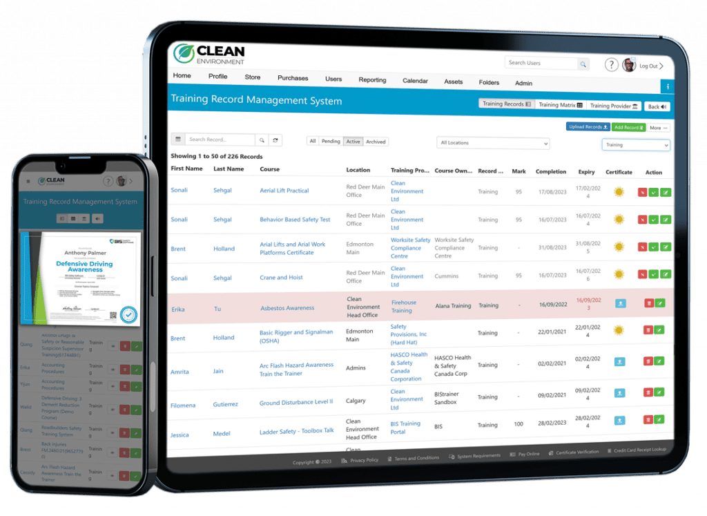 Training Record Management | BIS Safety Software